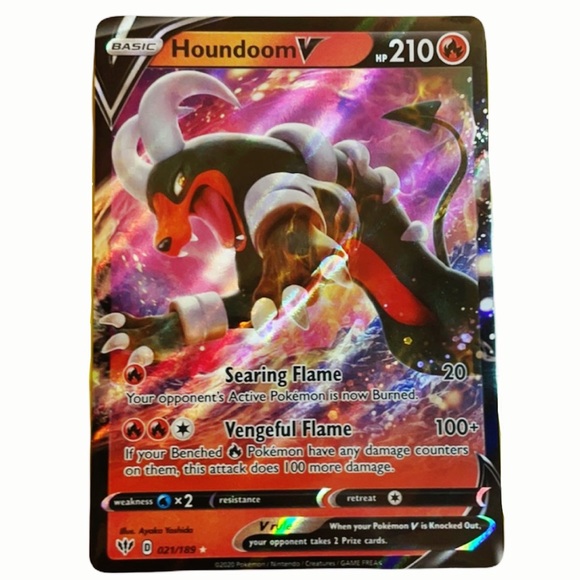 Pokemon | Toys | Houndoom V 2189 Pokmon Card Full Art Shiny Holo ...